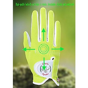 SIMPLE SYMBOL Women's RainGrip Golf Glove Two Pack,Hot Wet Weather Comfort,（Two Left Hands Or Two Right Hands Or One Pair） Four Colors to Choose from Pink/Purple/White/Green(Green,S,Right)