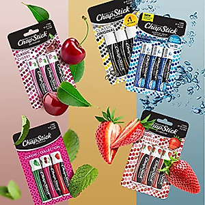 ChapStick Classic Collection Flavored Lip Balm Tubes Pack, Lip Moisturizer - 0.15 Oz (Box of 5 Packs of 3)