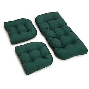 Blazing Needles Twill Settee Group Cushions, Forest Green, Set of 3