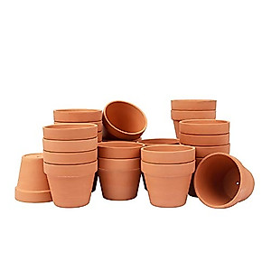 [26 Pack] 4" Planter Nursery Pots Clay Pots Terracotta Pot Clay Ceramic Pottery Planter Cactus Flower Pots Succulent Nursery Pots Garden Terra Cotta Pots with Drainage Hole (4")