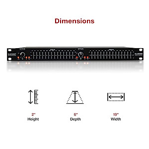 MUSYSIC MU-EQ15B Professional Dual 15-Band Stereo Graphic Digital Equalizer Crystal Clear Sound Quality, Versatile Connectivity Equalizer Home Audio Includes 1-Year Warranty