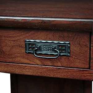 Leick Home SINCE 1910 Corner Computer and Writing Desk, Mission Oak Finish