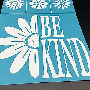 MANGOUSONG Screen Printing Kit,22x28cm Sunflower Be Kind Mesh Screen Stencils Self-Adhesive Silk Screen Printing Stencil for Canvas Bag Print Washable