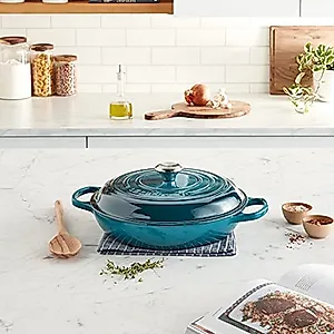 Le Creuset Enameled Cast Iron Signature Braiser, 3.5 qt., Deep Teal