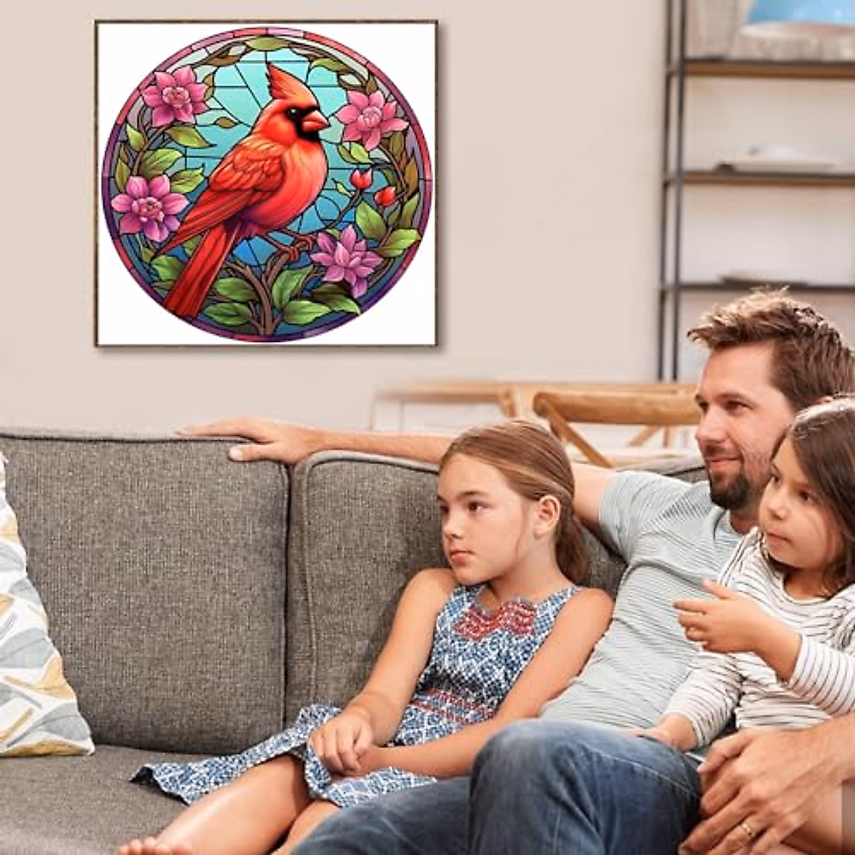 Cardinal Stamped Cross Stitch Kits - Counted Cross Stitch Kits for Beginners Adults,11 CT Patterns Dimensions Embroidery Kits Arts Craft Kits,for Gift and Home Decor 13.8 x 13.8inch