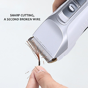 Codos Professional Hair Clipper for Hair Salon and Men Quiet Barber Clippers Cordless Haircut kit Electric Cermanic Hair Clippers(Silvery White)