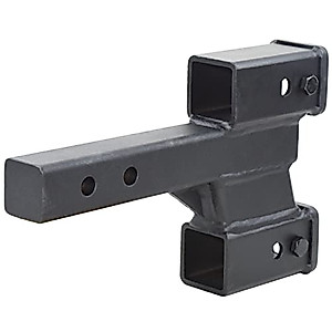 TOPTOW Trailer Dual Hitch Extender Adapter with 2 & 4-inch Riser/Drop, 2" Receiver, 2-inch Solid Shank, 10000lbs Capacity…