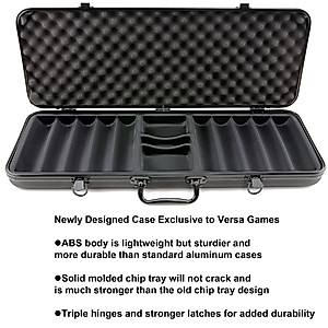 Versa Games 500pc Poker Chips - Pro Poker Clay Poker Chip Set - Casino Quality Clay Poker Chips with Denomination Numbers for Texas Holdem - New Upgraded Poker Chip Case - Poker Chips Set