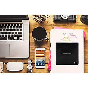 LG Electronics 8X USB 2.0 Super Multi Ultra Slim Portable DVD Rewriter External Drive with M-DISC Support for PC and Mac, Black (GP60NB50)