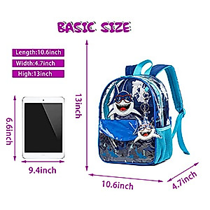 MOHCO Toddler Clear Backpack 13 inch Preschool Backpack Kindergarten Bookbag with Lunch Bag and Pencil Case for Boys and Girls