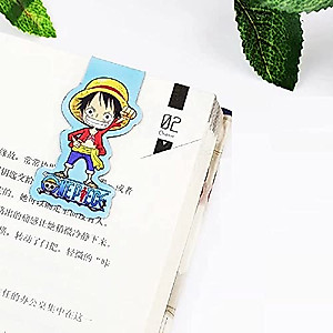 6 Pcs Magnetic Bookmark for One Piece,Book Clip Cartoon Anime Cultural Creative Gift Creative