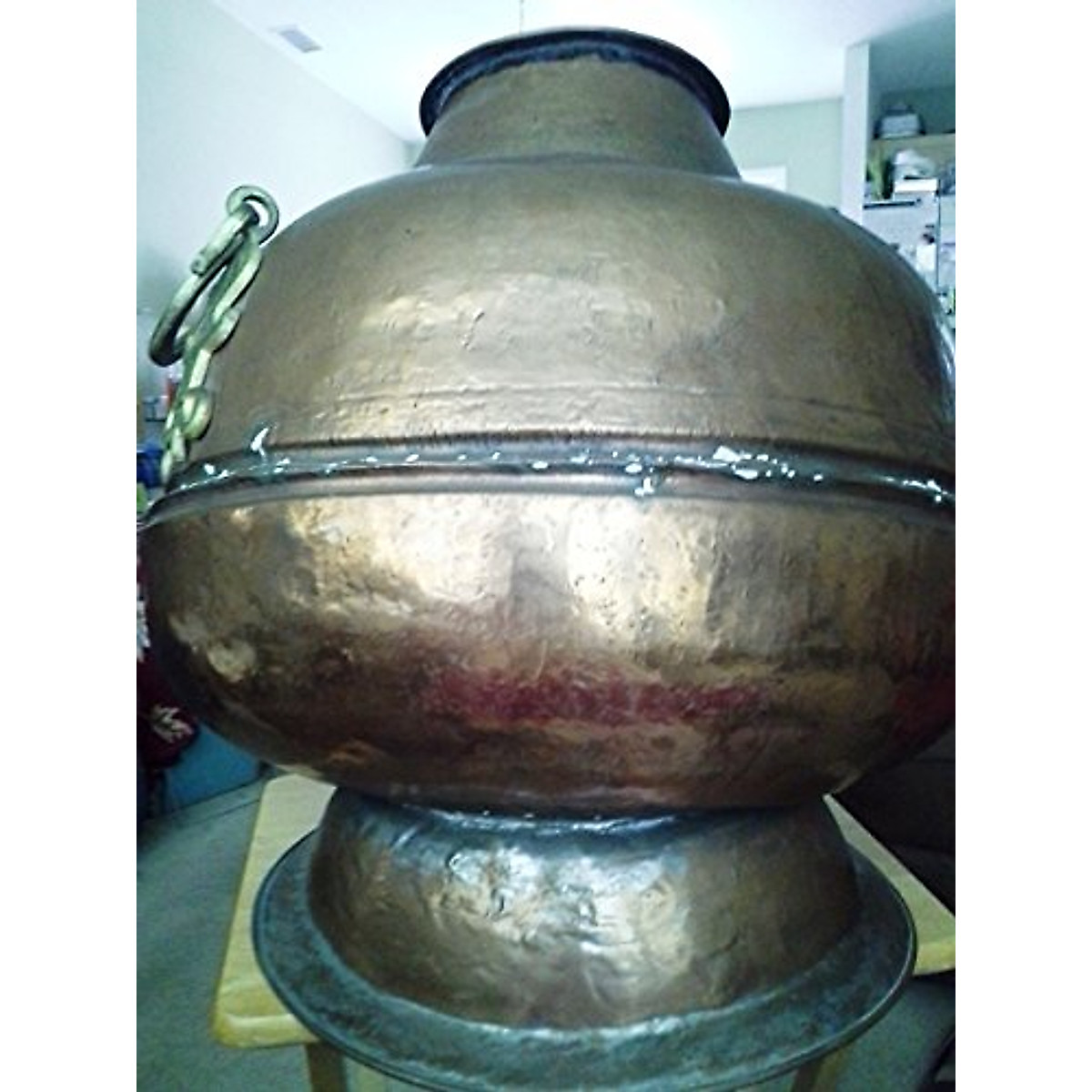 Vintage Antique Hand-hammered Middle Eastern Water, Wine, Oil Jug Brass Handles