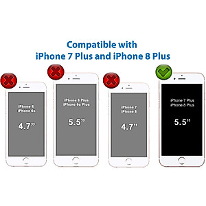 ImpactStrong iPhone 7 Plus/iPhone 8 Plus Case, Ultra Protective Case with Built-in Clear Screen Protector Full Body Cover for iPhone 7 Plus/iPhone 8 Plus (Red)