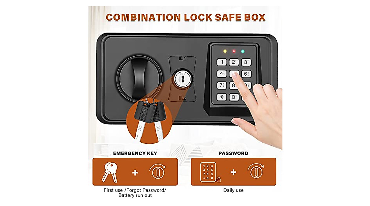 Fireproof Waterproof Safe Box with Digital Keypad