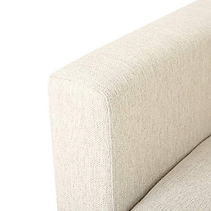 Christopher Knight Home Wanda Contemporary 4 Seater Fabric Sofa with Accent Pillows, Beige, Dark Brown