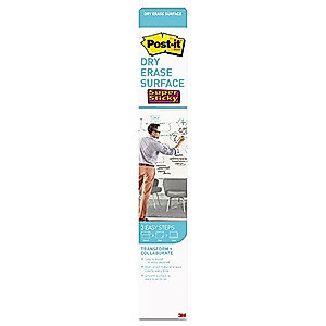 Post-It Def3x2 Dry Erase Surface with Adhesive Backing, 36-Inch X 24-Inch, White