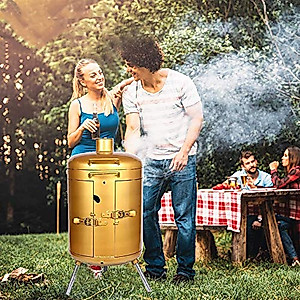 NEWCES Safety Certification Portable BBQ Grill Barbecue Grill Smoker Charcoal Barbecue Grill for 5-10 Persons Family Garden Outdoor Cooking Hiking Picnics Camping Barbecue Party