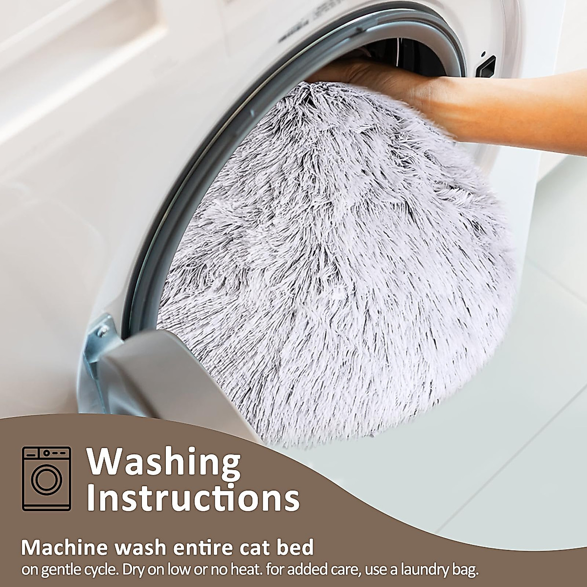 NEZIN Cat Tunnel with Cat Bed for Indoor Cats, Under Christmas Tree Plush Peekaboo Cat Cave, Multifunctional Cat Donut Tunnel Playground Toys for Cats Kitten Rabbit Ferret, Grey