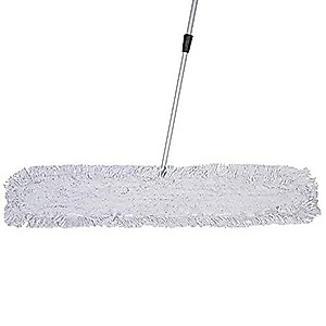 Tidy Tools Commercial Dust Mop & Floor Sweeper, 48 in. Dust Mop for Hardwood Floors, Cotton Reusable Dust Mop Head, Extendable Mop Handle, Industrial Dry Mop for Floor Cleaning & Janitorial Supplies