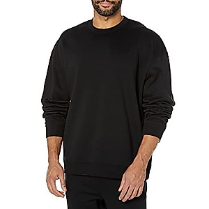 Amazon Essentials Men's Oversized-Fit Crewneck Sweatshirt (Available in Big & Tall), Black, XX-Large