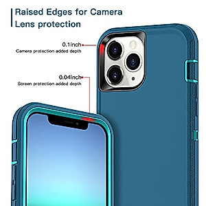 I-HONVA for iPhone 11 Pro Case Shockproof Dust/Drop Proof 3-Layer Full Body Protection [Without Screen Protector] Rugged Heavy Duty Durable Cover Case for Apple iPhone 11 Pro 5.8 Inch,Turquoise