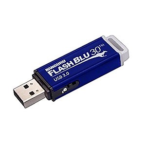 Kanguru FlashBlu30 – 64GB USB Flash Drive – Physical Write Protection Switch - Super Fast USB 3.0