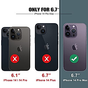 Goodon iPhone 14 Pro Max Case with Screen Protector and Camera Lens Protector,Military Drop Tested from 6 Ft,Acrylic Cover TPU Bumper Scratch Resistand Heavy Duty Protection Phone Case,Purple