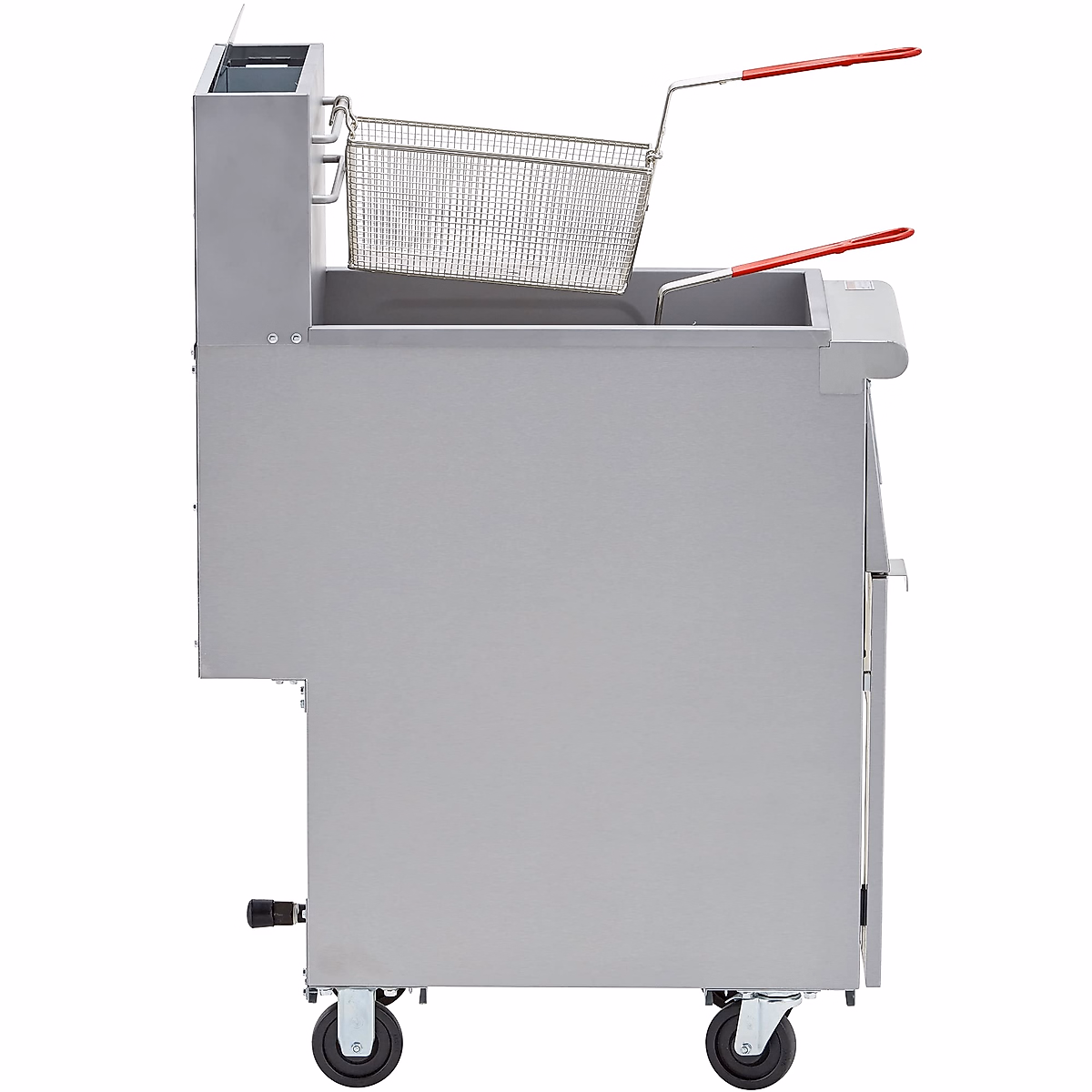 Iron Range IRF50 Commercial Gas Fryer, 50-Pound Capacity, 3-Tube Freestanding Fryer with Stainless Steel Tank, Cool Zone, ETL Certified, Includes 2 Fry Baskets & Caster Kit