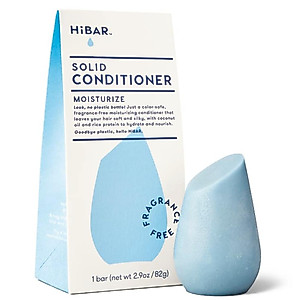 HIBAR Conditioner Bar, All Natural Hair Care, Plastic Free, Made with Eco Friendly Ingredients, Travel Size, Color Safe, Solid Sustainable Bars, Zero Waste (Fragrance Free)