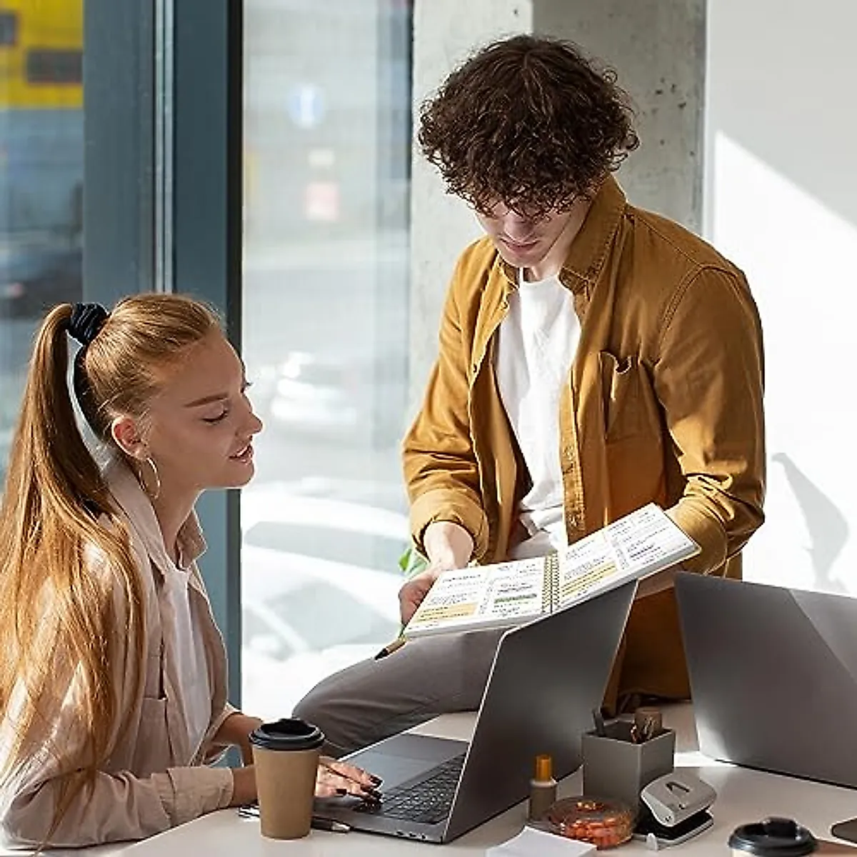 Aesthetic Daily Planner Undated, To Do List Notebook Planner with Hourly Schedule, Hardcover Work Planner - Stay Organized & Boost Productivity, Organizer Notebook for Office School Supplies,160