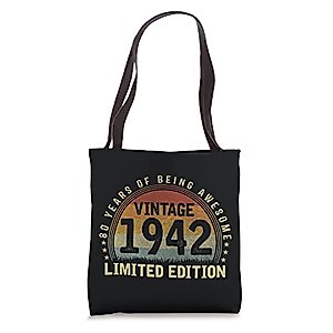 Born in 1942 Limited Edition 80 Yr Old Vintage 80th Birthday Tote Bag