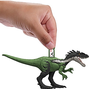 Mattel Jurassic World Strike Attack Guaibasaurus Dinosaur Toy with Single Strike Action, Movable Joints, Action Figure Gift with Physical & Digital Play