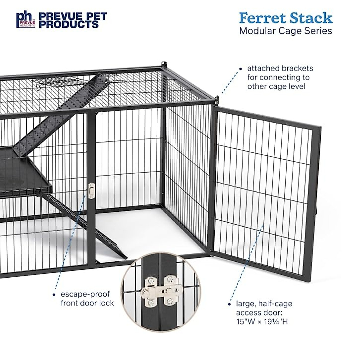 Prevue Pet Products Ferret Stacking Cage Add-On Unit, Fits Prevue Ferret Stack Cages