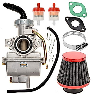 HIAORS PZ20 Carburetor with Air Fuel Filter Gasket for Coolster 125cc Kazuma Baja 50cc 90cc 110cc TaoTao 110B NST SunL Roketa Chinese Quad 4 Stroke Chinese ATV 4 Wheeler Go Kart Apollo 70cc Dirt Bike