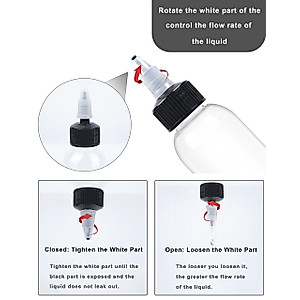 EOSAU 12Pcs 8oz Squeeze Bottles with Black Twist Top Cap, 250ml Clear Dispensing Bottles, Empty Refillable Bottle for Hair Oil Inks, Crafts, Liquids