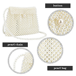 Women Shoulder Bag Pearl Purse Tote bag Handmade Tote Bag Weave Beaded Bag Clutch Evening Party Bag