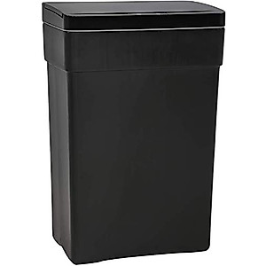 Vnewone 13 Gallon Trash Can Touch Free Automatic for Home, Kitchen, and Bathroom Garbage Plastic High-Capacity Garbage Can,Black