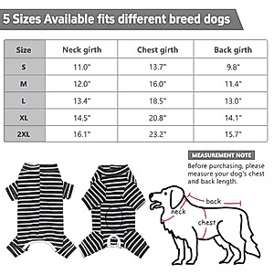 Paipeper Dog Surgery Recovery Suit for Female Male Puppy,Dog Bodysuit Long Sleeve Prevent Shedding and Licking Wound,Dog Pajamas,E-Collar Cone Alternative(Black White Stripe-m)
