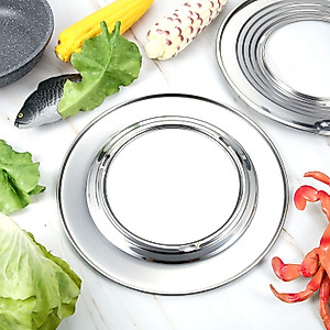 Boao 2 Pieces 11 Inch and 12 Inch Steam Ring, Stainless Steel Steaming Ring Adapter Fits 8 to 12 inches Stock Pots
