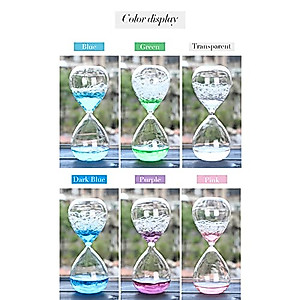 Handmade Timer Bubble Singing Dream Foam Crystal Hourglass Glass Craft for Lover Birthday Present 8 Inch 20 cm High -Purple