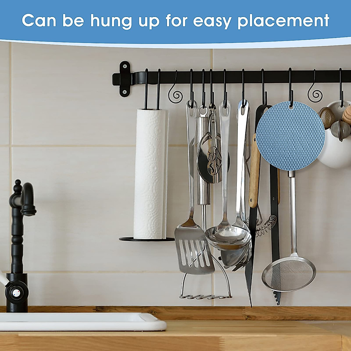 Lusofie 3pcs Silicone Jar Opener Gripper Pad, Rubber Jar Opener Gripper Pad Multi-purpose Round Honeycomb Jar Opener for Weak Hands Bottle Lid Opener 17cm/6.69Inch