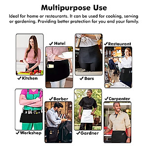 Dreamology Ultimate All-Purpose unisex 4 pocket cotton Apron - Waitress Apron, Chef Apron, aprons for women with pockets