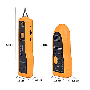 Network Cable Tester, RJ45 RJ11 Multi-Function Wire Tracer and Circuit Tester with Earphone for Cable Collation, Network & Telephone Line Test, Yellow