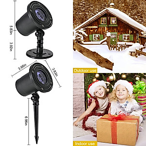 Christmas Snowflake Projector Lights, Waterproof Indoor Outdoor Snowfall Projection Lights for Christmas Theme Party, Holiday, Home Birthday Party, Home Garden Decoration