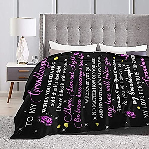 to My Granddaughter Blanket from Grandmom Throw Blankets Throws for Christmas Birthday Gifts 50X60 Inch