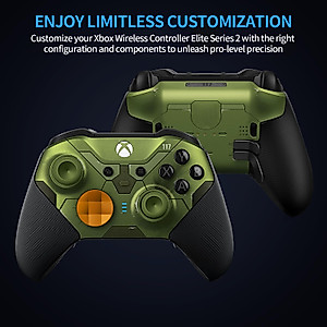 Accessories for Xbox Elite Controller Series 2 - 13 in 1 Halo Infinite Edition Replacement Paddles Thumbsticks Analog Sticks Joystick Parts Repair Kit Component Set with 2 D-Pads, 1 Tool