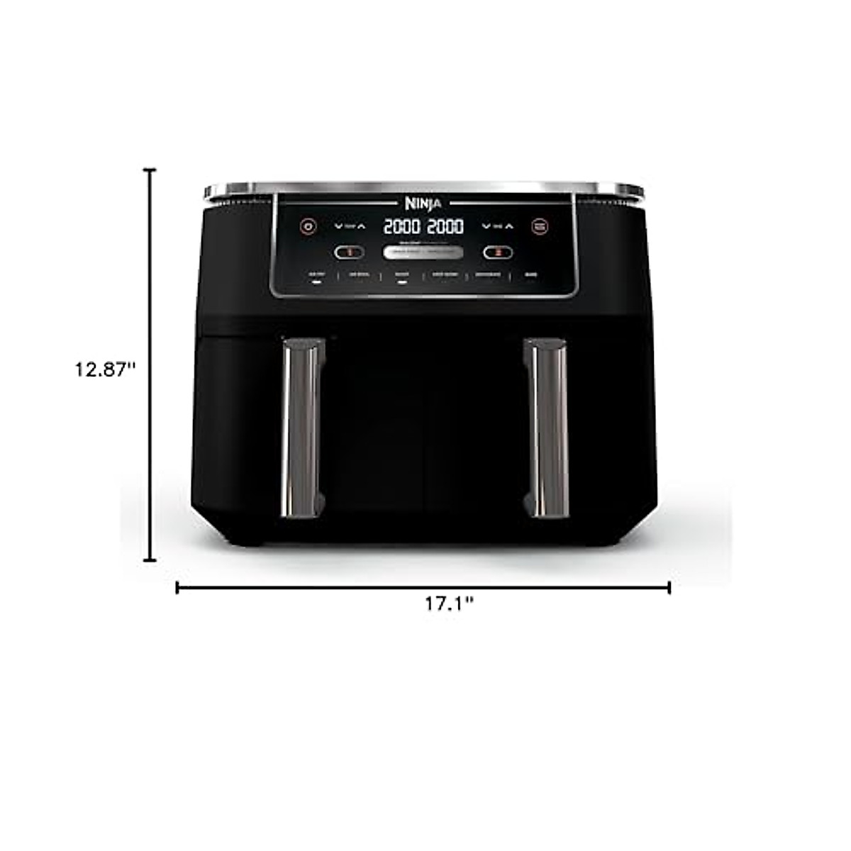 Ninja Air Fryer, Roast, Bake, Air Fry, Crisps, Broil, Reheats, Keep Warm, 10-in-1, Fries, Frozen Food, Veggies, and Meat, Quick Meals, Healthy Meals, Less Oil, 10 QT, Black, DZ302​