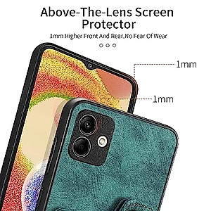 Case for Samsung A04 Leather Wallet | Wrist Strap | Kickstand | Card Slot | RFID Blocking | Ring Hoder | Magnetic Car Mount Function Phone Cover - Green
