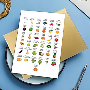 Oamiolek Funny Fruit And Vegetable Baby Shower Card, Pregnancy Congratulations Card for Couple, New Baby Card for New Mom Dad Parents, Pregnancy Announcement Gift for Family Friends