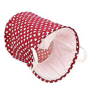 Zerodeko Drawstring Laundry Hamper Dirty Clothes Basket Collapsible Clothes Hamper Folding Clothes Container Storage Bin with Handle for Home Bedroom Organization Red